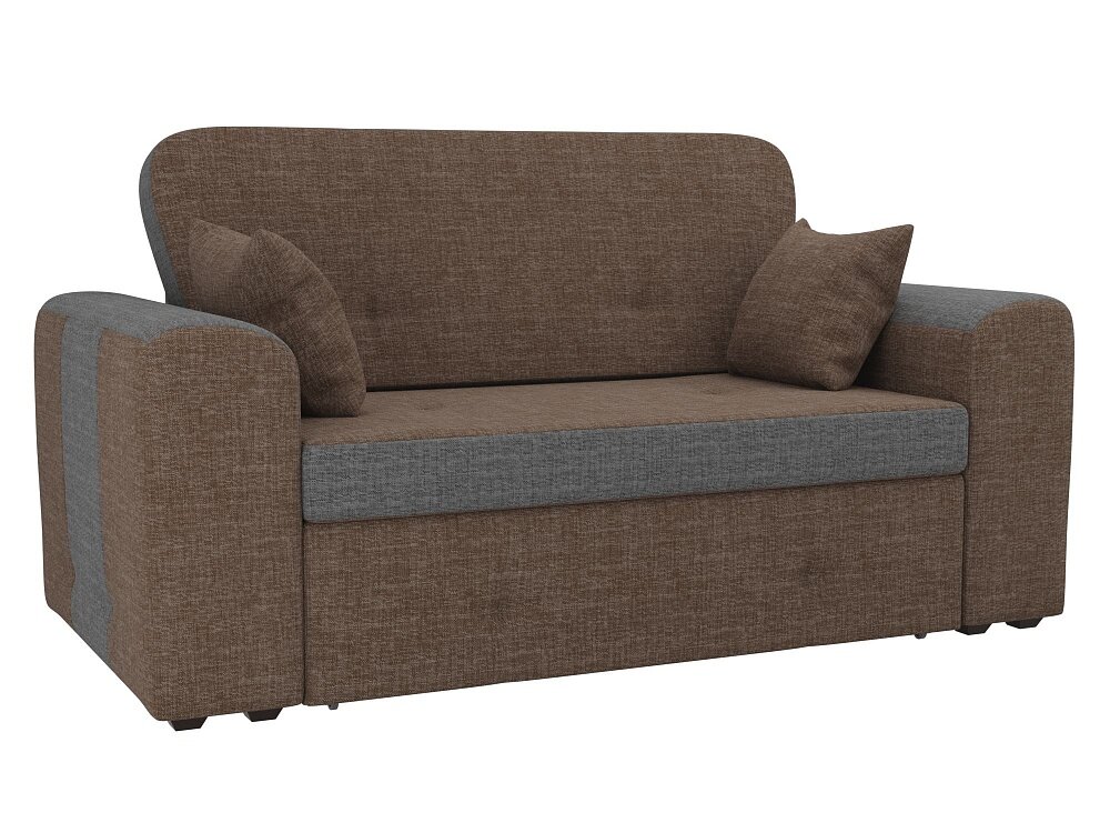 Детский диван Форте Коричнево-Серый Рогожка, выкатной, 170х97х95 см, с ящиком для белья