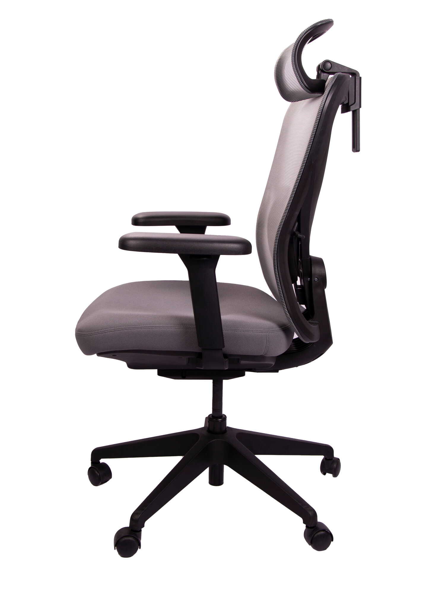 Офисное кресло Healthy Chair Q1, синхронизация, серая рама, серые подлокотники — фото 1