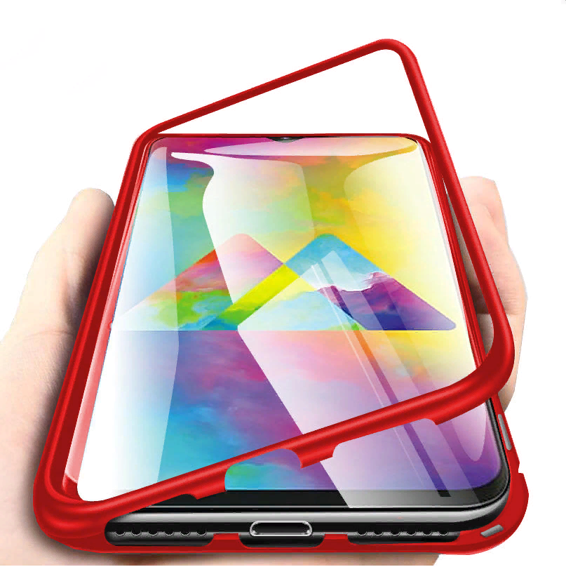 Чехол MyPads из закаленного стекла и металла для Huawei Honor V10 View (BKL-AL20) красный