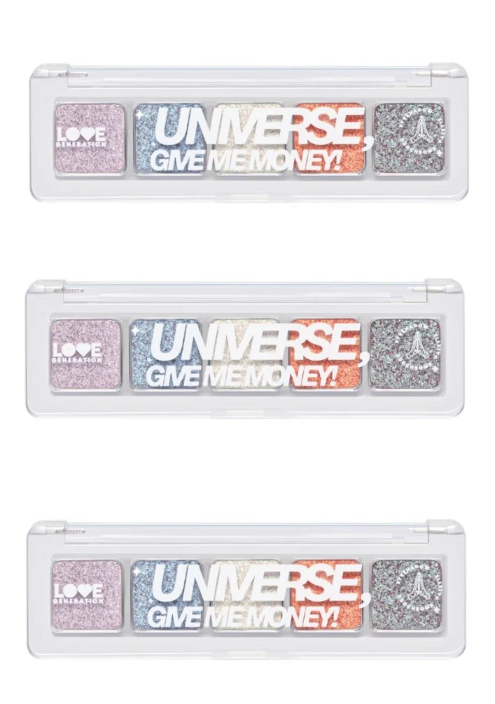 Палетка дуохромных теней для век Love Generation Universe, give me money, тон 01, 5 оттенков, 5 гр 3 шт