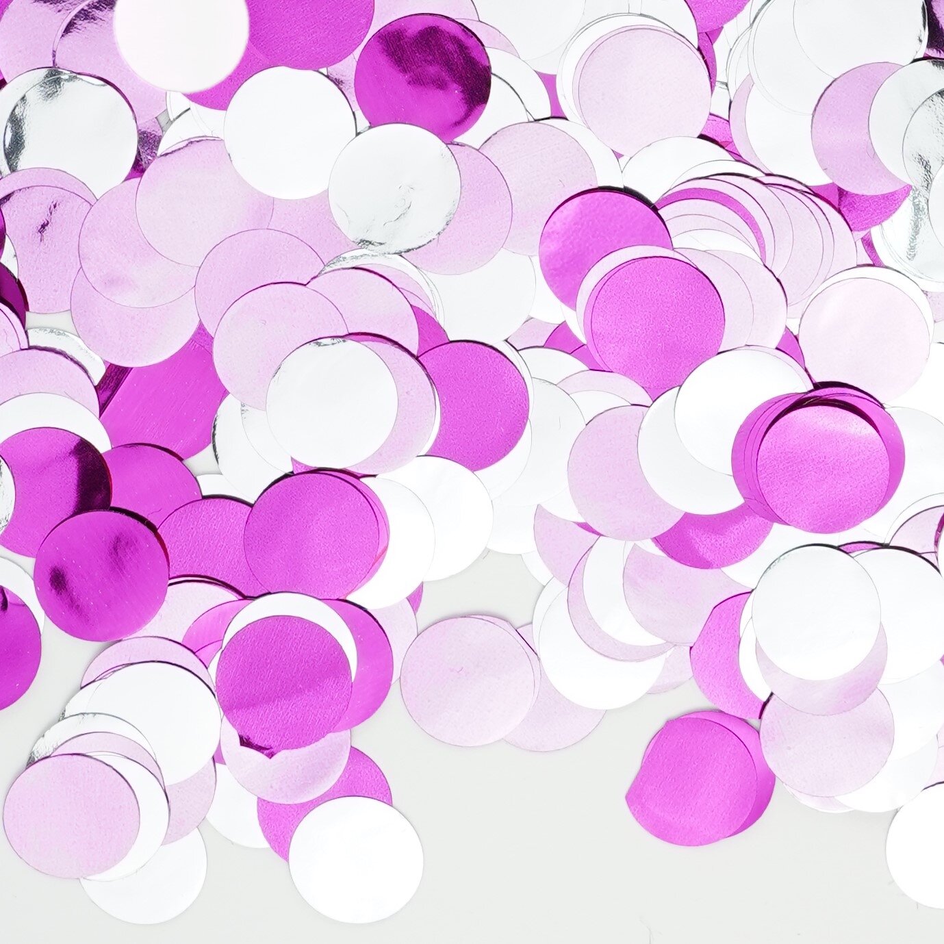 Конфетти фольга Круг, Розовый микс, Металлик, 1 см, 50 г.