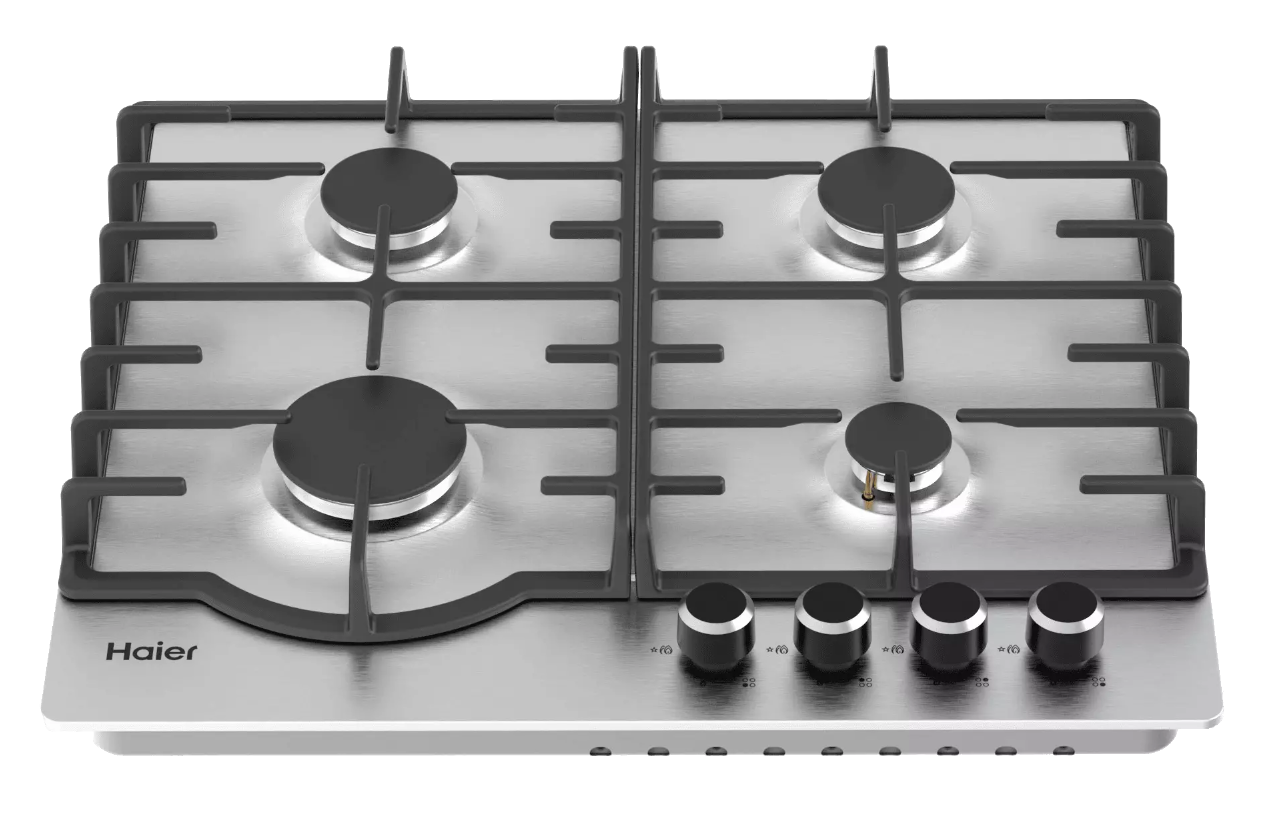 Варочная панель Haier HHX-M64RNX, 4 конфорки, чугунные решетки — фото 1