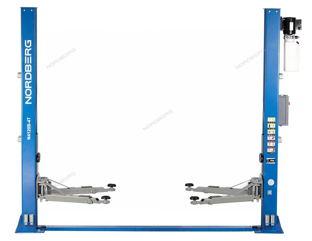 N4120BE-4B_3+2_380 Подъемник двухстоечный 4 т, с электростопорами, 380 В, синий NORDBERG N4120BE-4B_3+2_380
