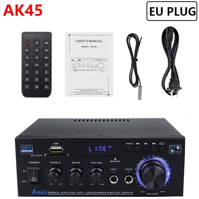 Ak45 Цифровой усилитель 2.0 Bluetooth EU