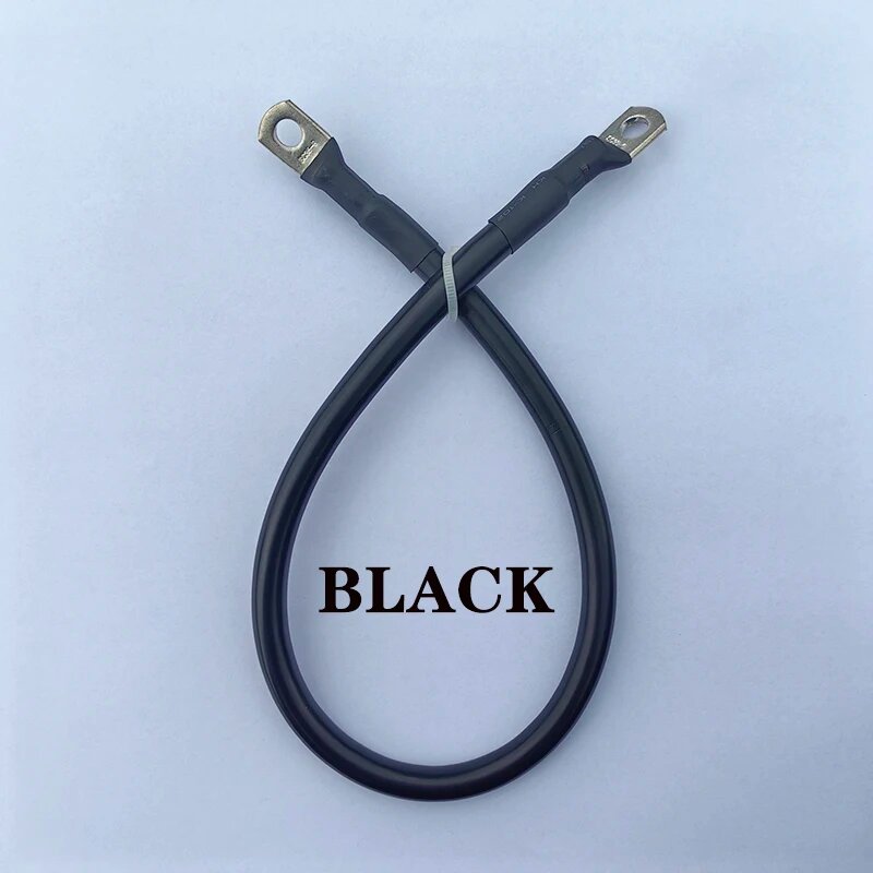 Супермягкий силиконовый медный кабель с клеммным наконечником M6 M8 M10 для инвертора автомобиля, солнечной батареи 6 AWG - M6, BLACK, 30CM