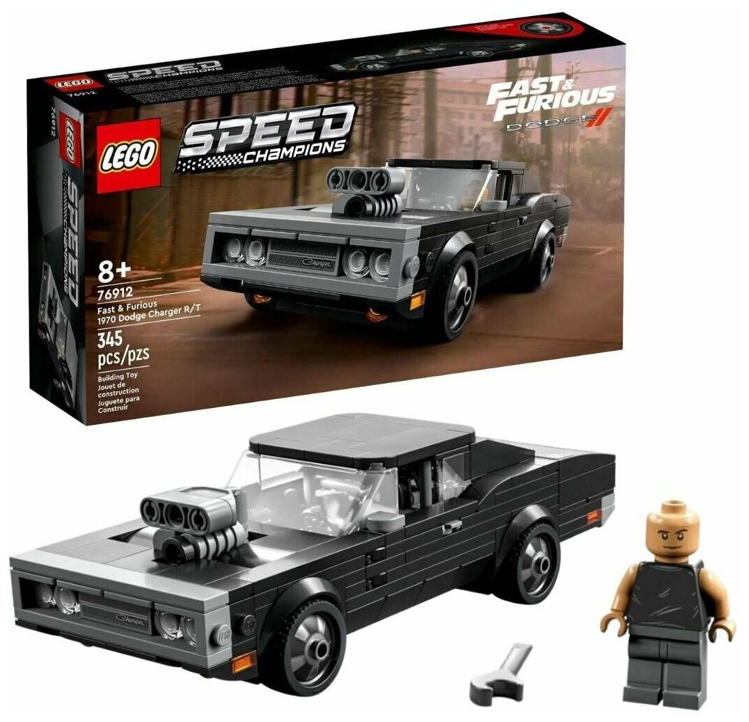 76912 Конструктор LEGO Speed Champions Fast & Furious 1970 Dodge Charger R/T 345 деталей