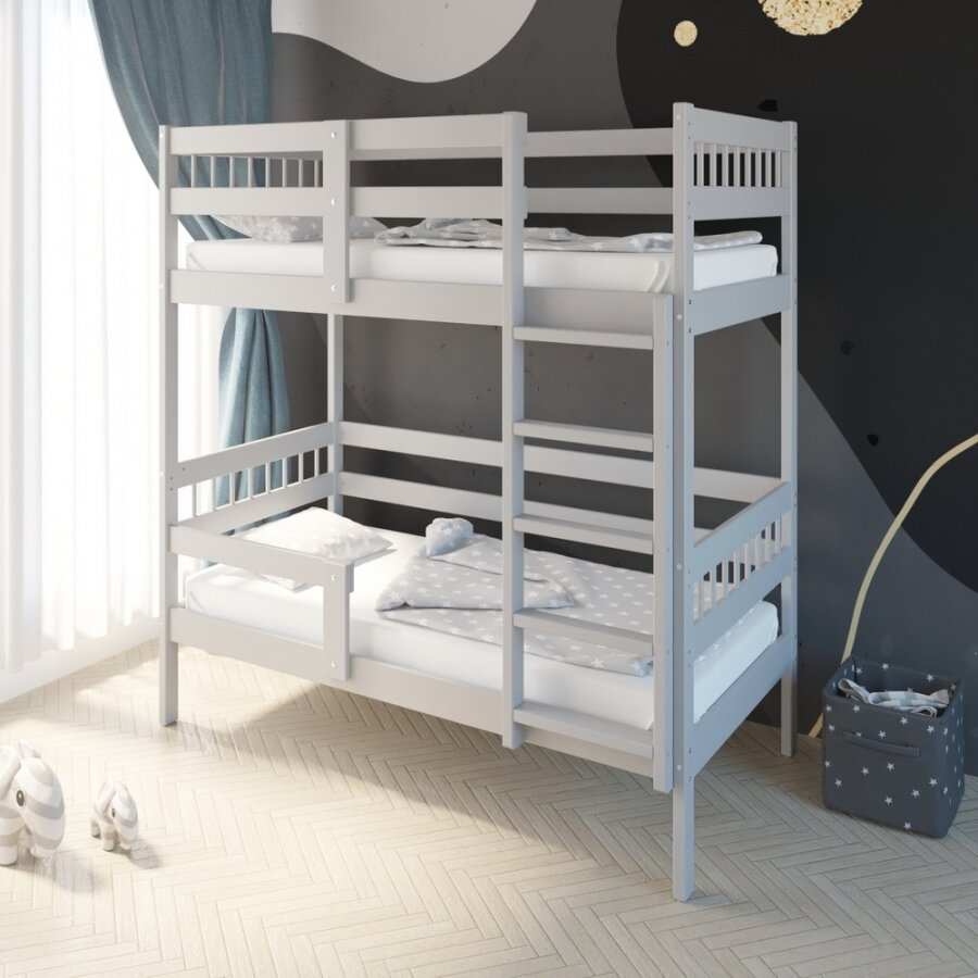 Кровать подростковая двухъярусная Pituso Hanna 2 New, 160х80 см, серый