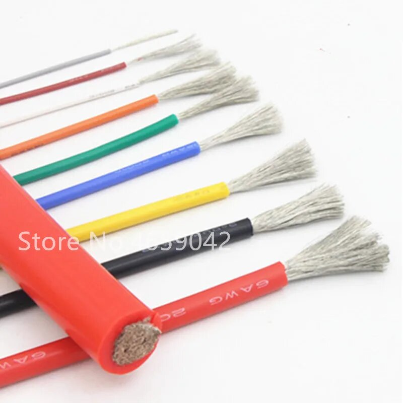 YanYunDZ Гибкий силиконовый провод 20AWG 22AWG 24AWG 26AWG 28AWG 30AWG 30 АВГ, Red