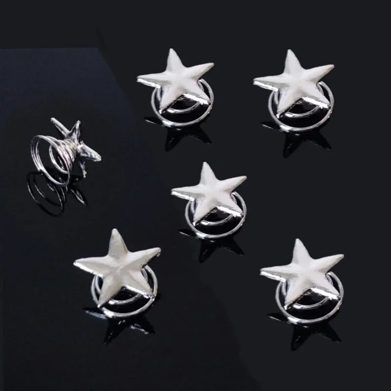 Спиральные заколки для волос Звездочки 6шт, Цвет: 6pcs, NO.1