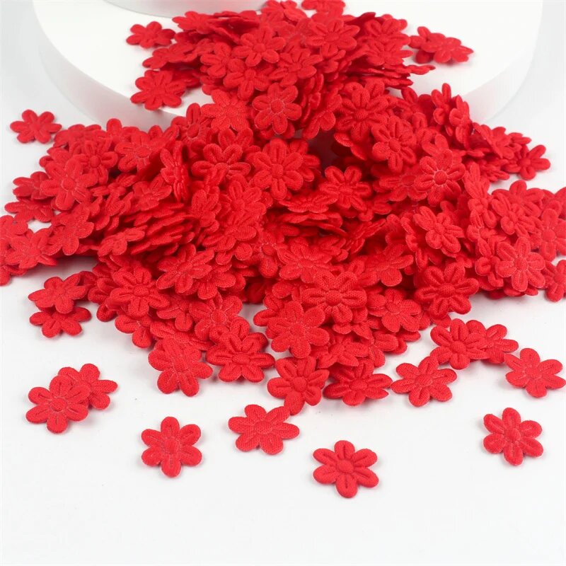 Фетровые цветы для рукоделия 100 шт Красный, Red