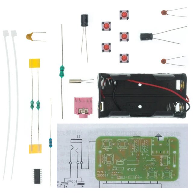 YANXD RF-02FM FM радиопередатчик и приемник 76-108 МГц FM Receiver Kit
