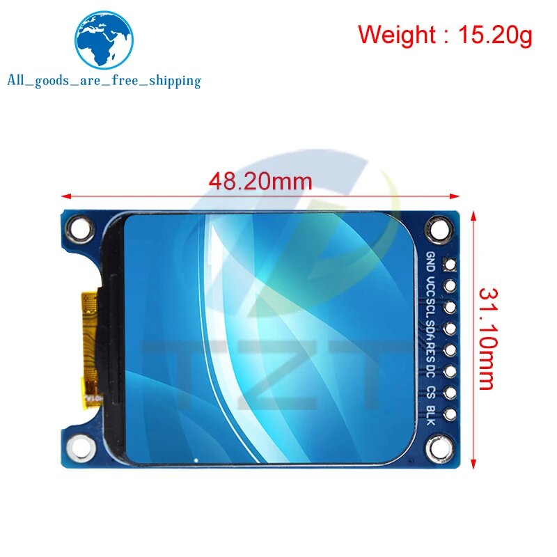 TZT TFT-дисплей 0,96/1,3/1,44/1,8/2,4/2,8/3,5 дюйма ILI9341 для Arduino 1.69 TFT