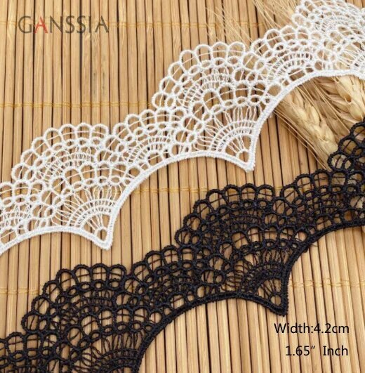 Кружевная бейка Vovoka белая и черная Black