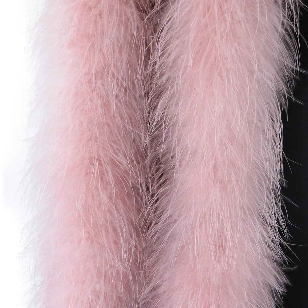 Пушистый боа из перьев марабу WZBDECOR 2 м, королевский синий Розовый, 22G, Leather Pink