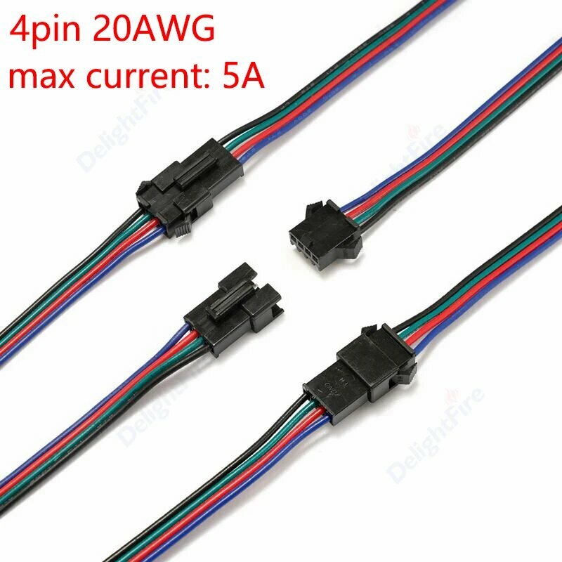 DelightFire разъем SM RGB для светодиодной ленты 5pairs, 4pin 20AWG