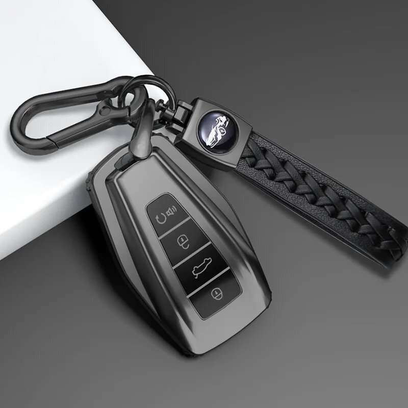 Чехол для автомобильного ключа с полным сигналом для Geely, многоцветный чехол для ключей Geely Coolray 2024 X6, аксессуары Emgrand Global Hawk GX7 Grey set 2