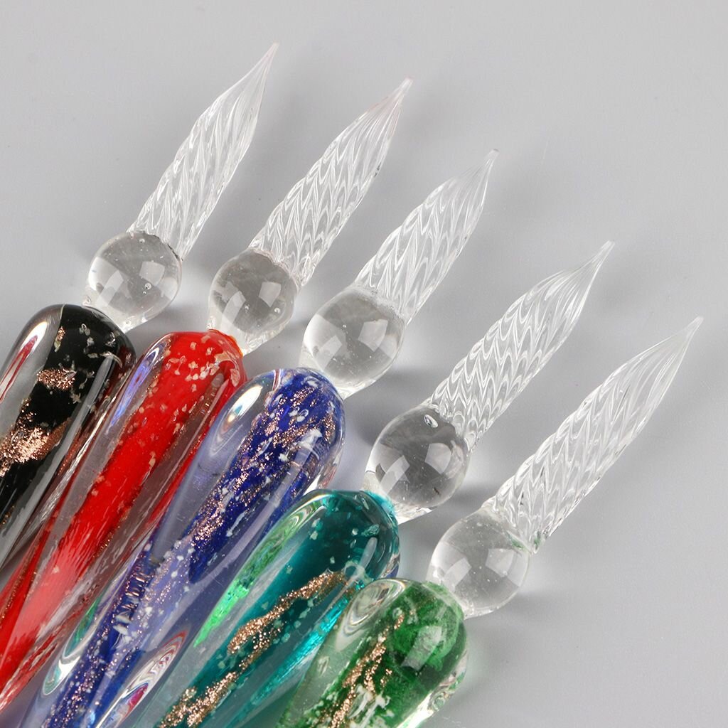 Светящаяся стеклянная перьевая ручка с фирменными чернилами, деловой подарок, офисные принадлежности, звонок