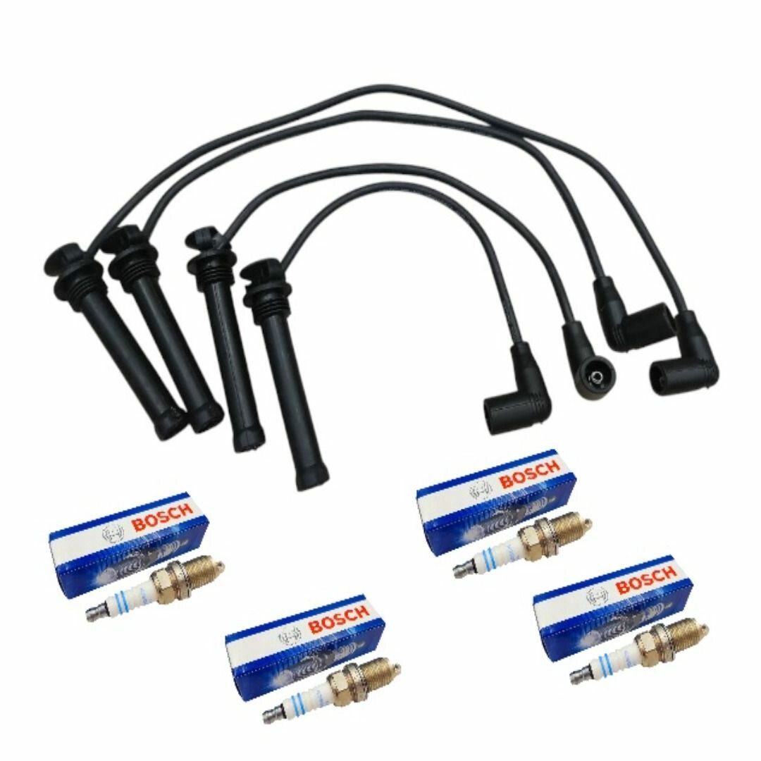 Комплект проводов зажигания 125мм и свечи BOSCH ACTECO A21 B11 B14 M11 T11 Tiggo Fora 1.6/1,8/2,0