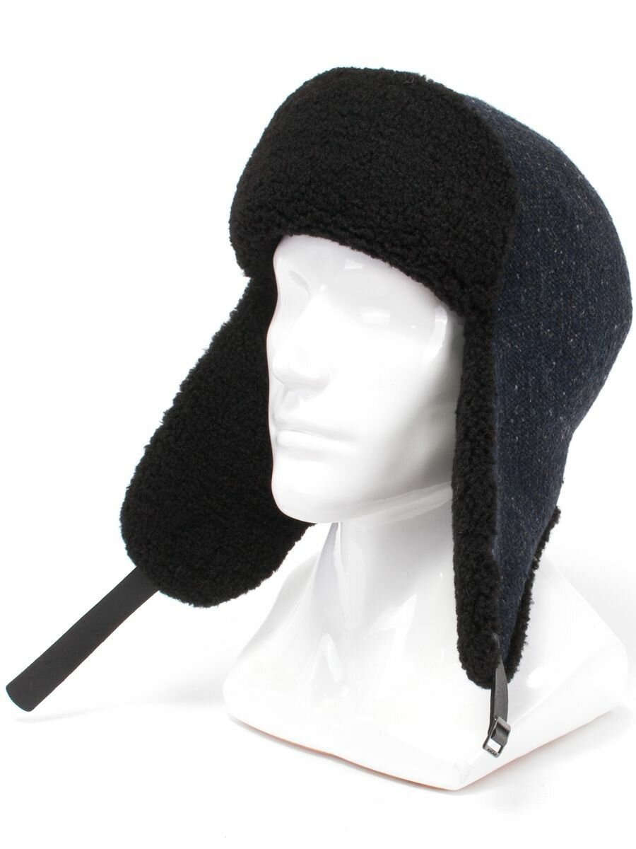 Шапка-ушанка ушанка из шерстяной ткани и меха для мужчин