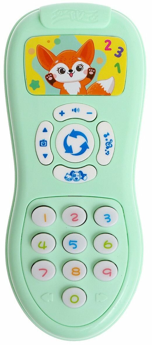 Музыкальная игрушка "Умный пульт" для детей, интерактивная развивающая игра со световыми и звуковыми эффектами, цвет зеленый
