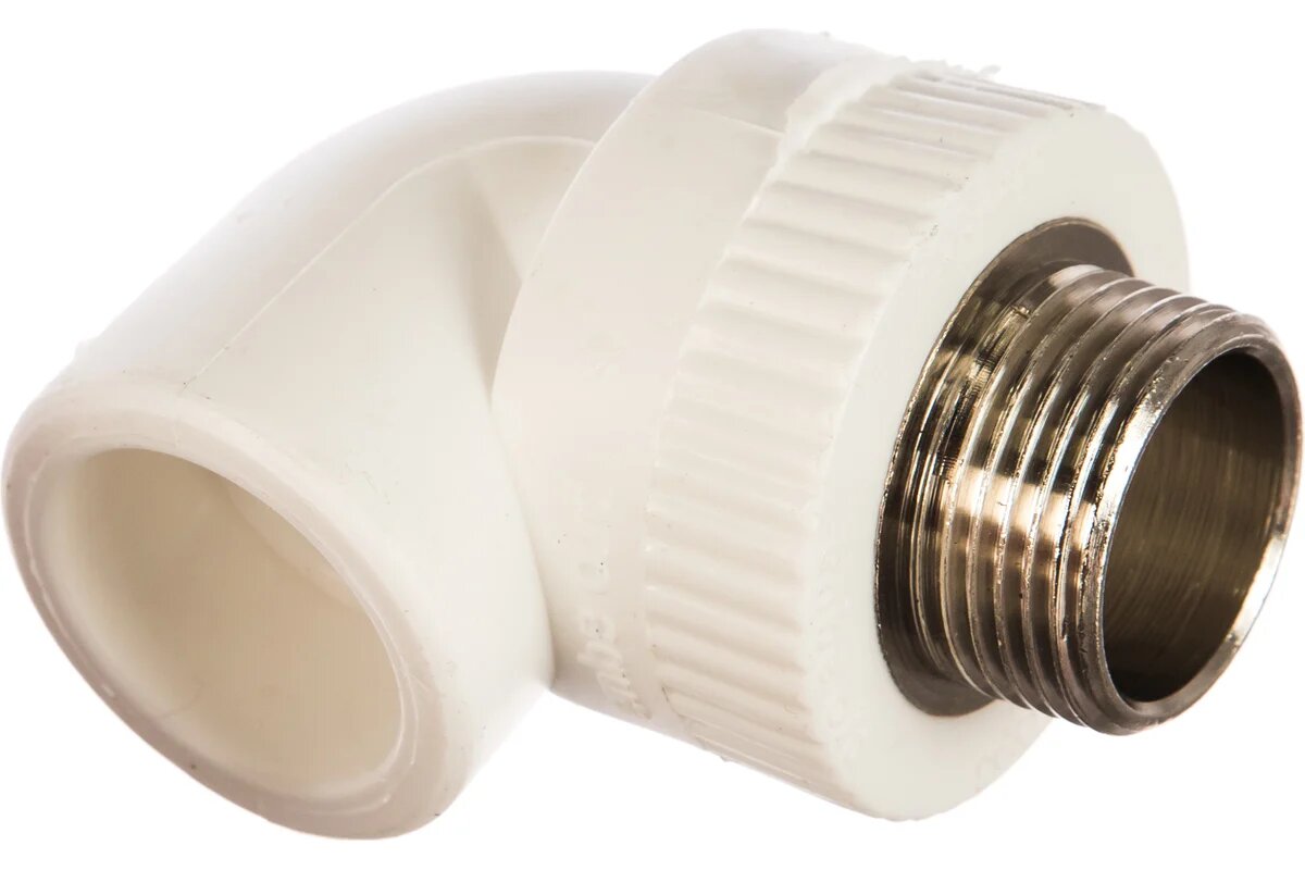 Угольник PRO AQUA PPR, комбинированный, для водоснабжения и отопления, 32мм, белый