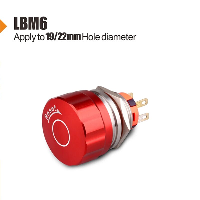 Красная кнопка аварийной остановки LANBOO 22mm, M6