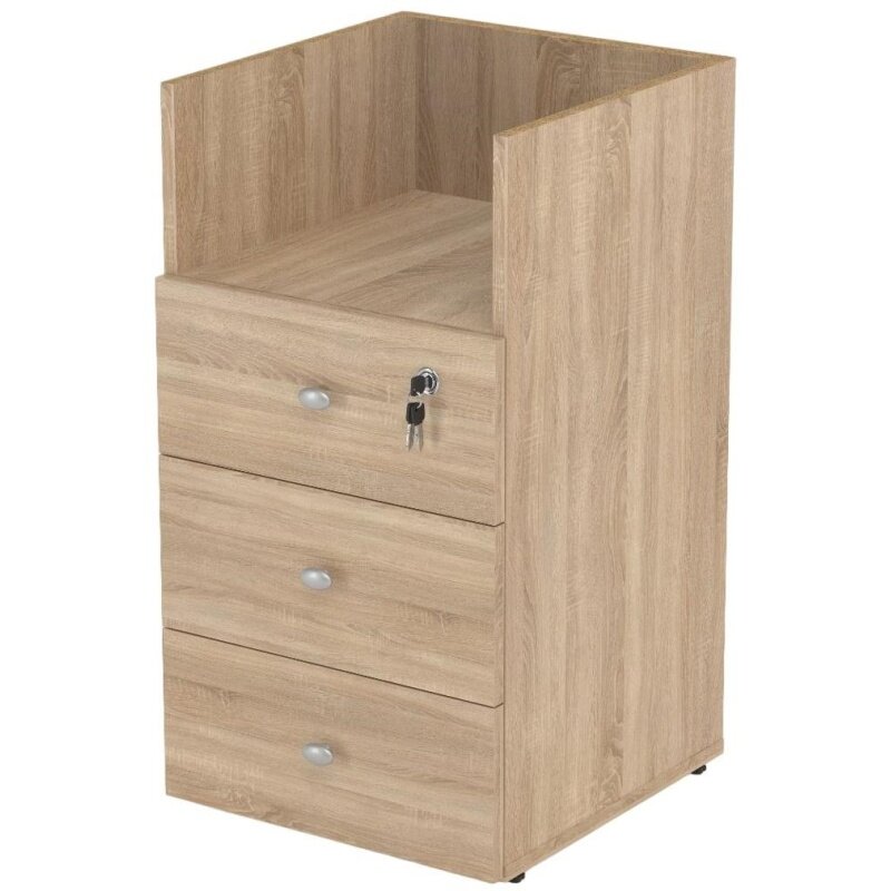 Тумба приставная EASY TO LEAD дуб сонома, 400х402х721 мм, 3 ящика
