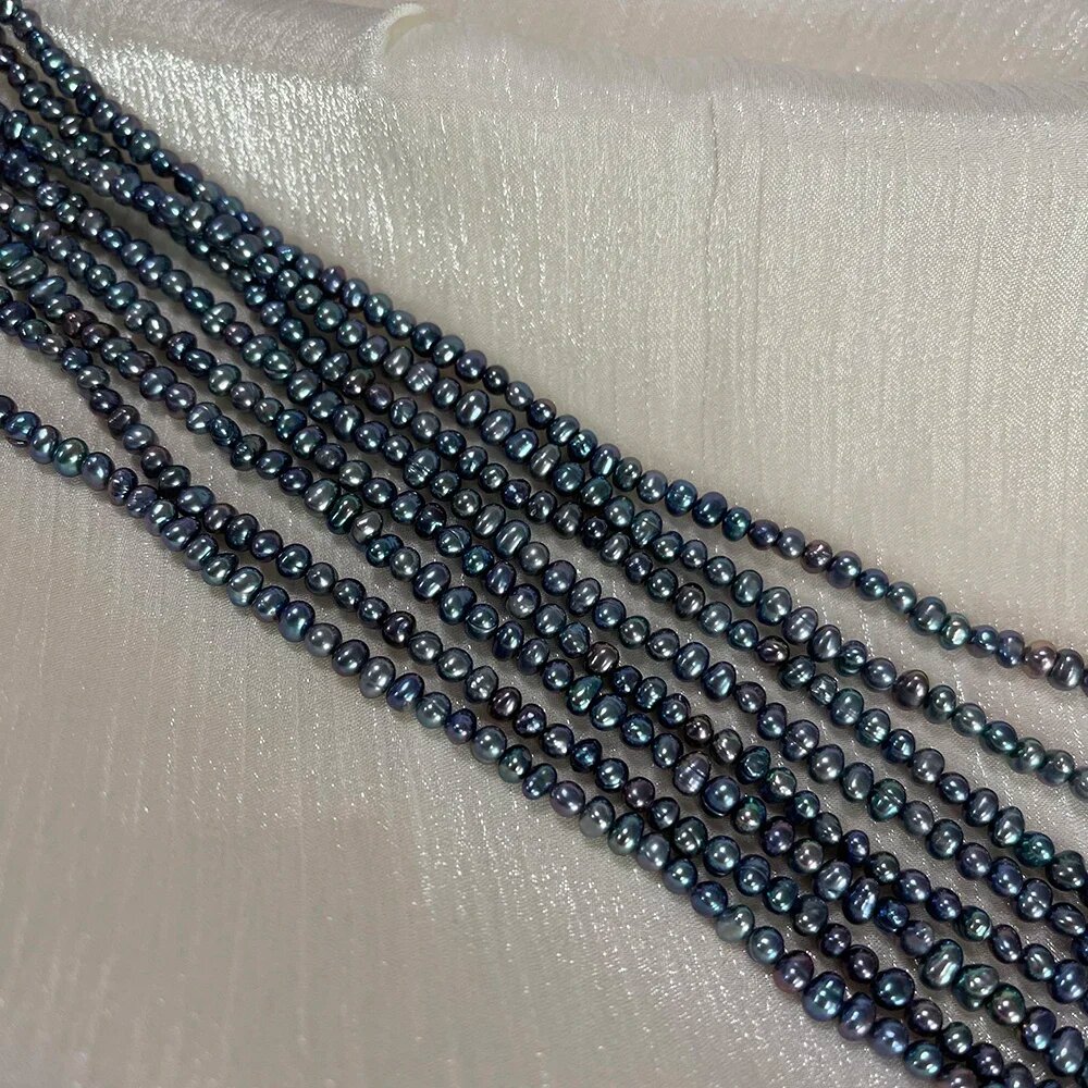 Черные изолированные жемчужины для украшений 5-6MM