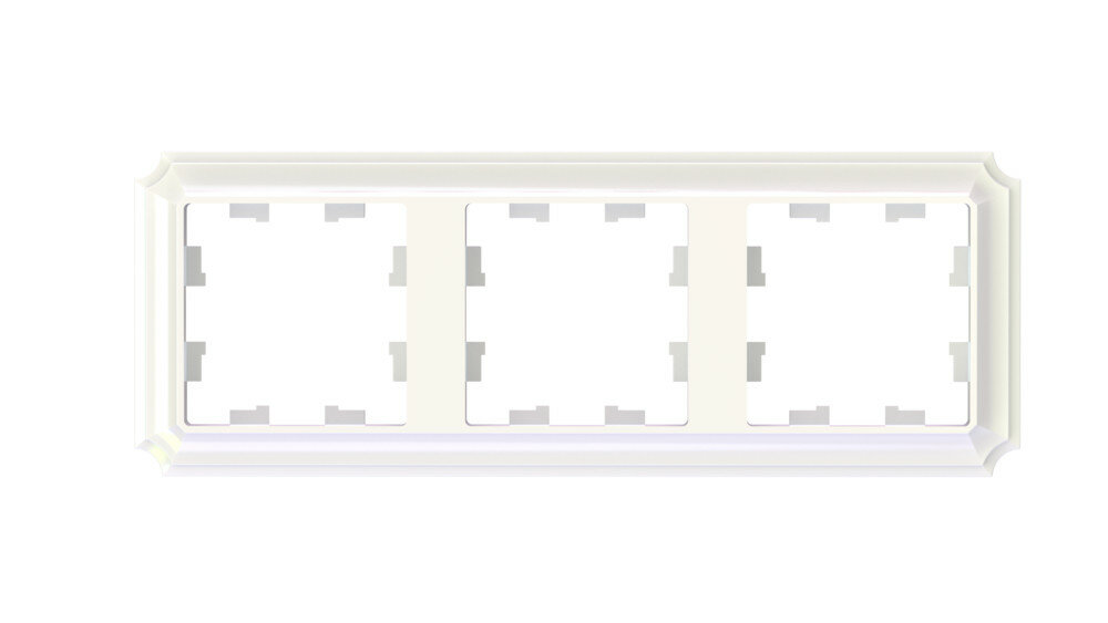 Рамка SE Systeme Electric AtlasDesign Antique ATN100403, 3 гнезда, жемчужная, скрытый монтаж