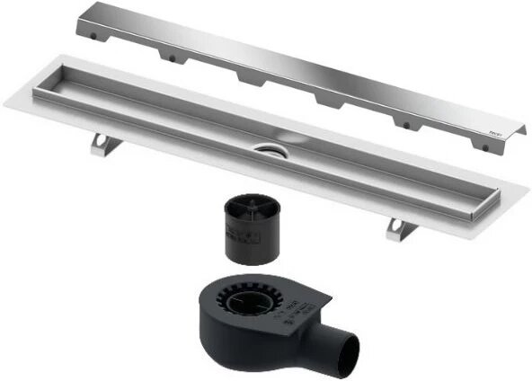 Душевой трап (лоток) Tece TECEdrainline steel II 600700 + 650000 + 660016 + 600782 64,3 см, с решеткой, щелевой, хром