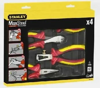 Набор плоскогубцев Stanley MaxSteel VDE, 4шт (4-84-489)