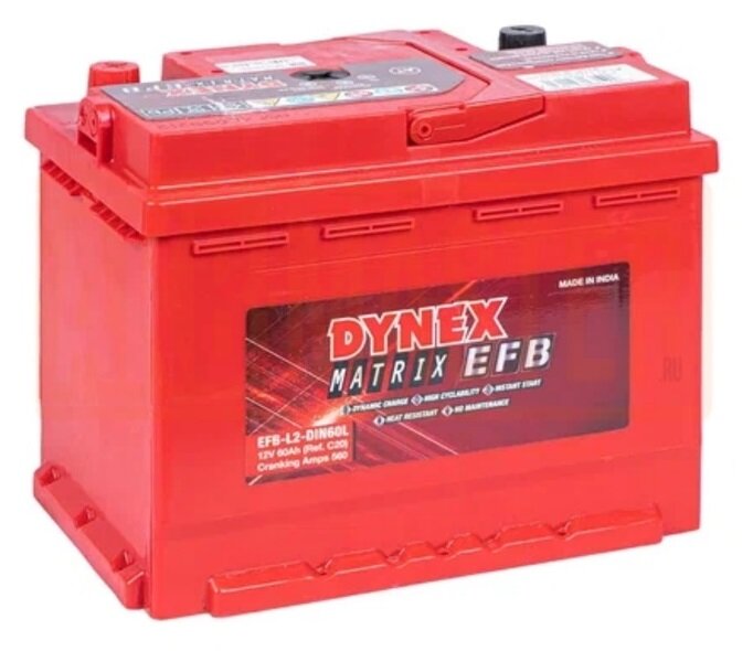 Автомобильный аккумулятор EXIDE Dynex Matrix EFB Start-Stop&Go 60 А. ч 560А (L2 242x175x190)