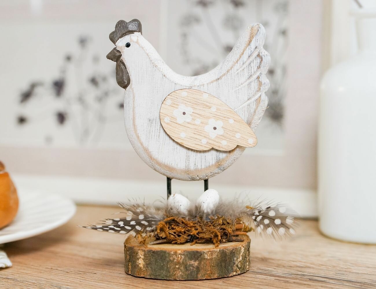Декоративная фигурка курочка динни, дерево, 13 см, Koopman International DH9313080-1