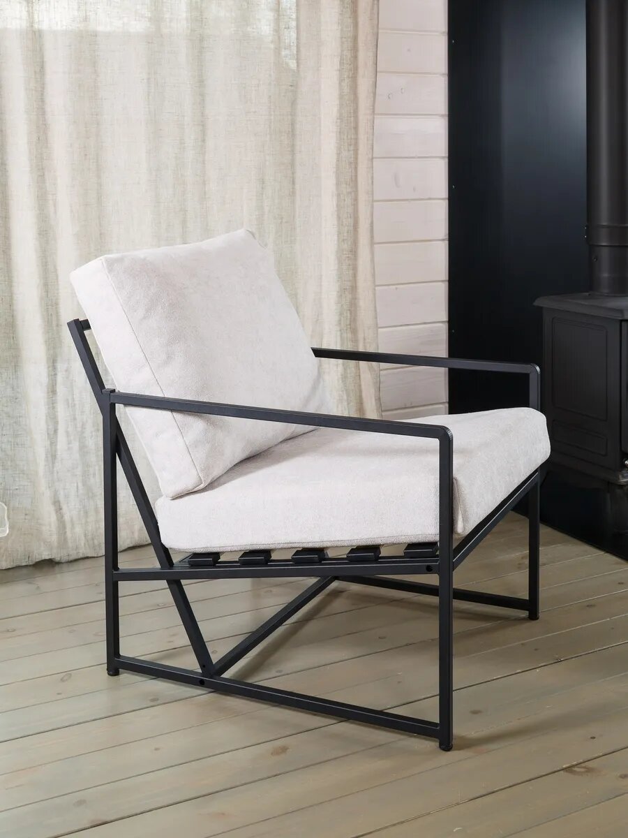 Кресло (Mateo), Букле, Latte (Бежево-Серый) / 1шт.