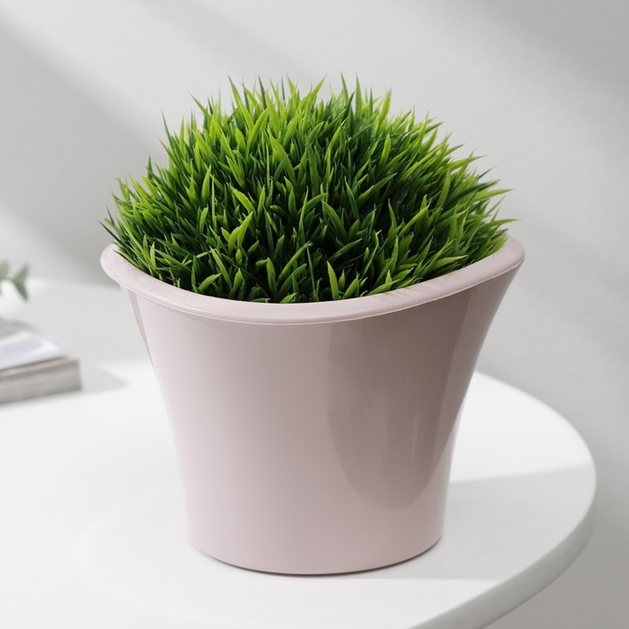 Кашпо для цветов со вставкой «Лагуна», 600 мл, d=13 см, h=9 см, розовое