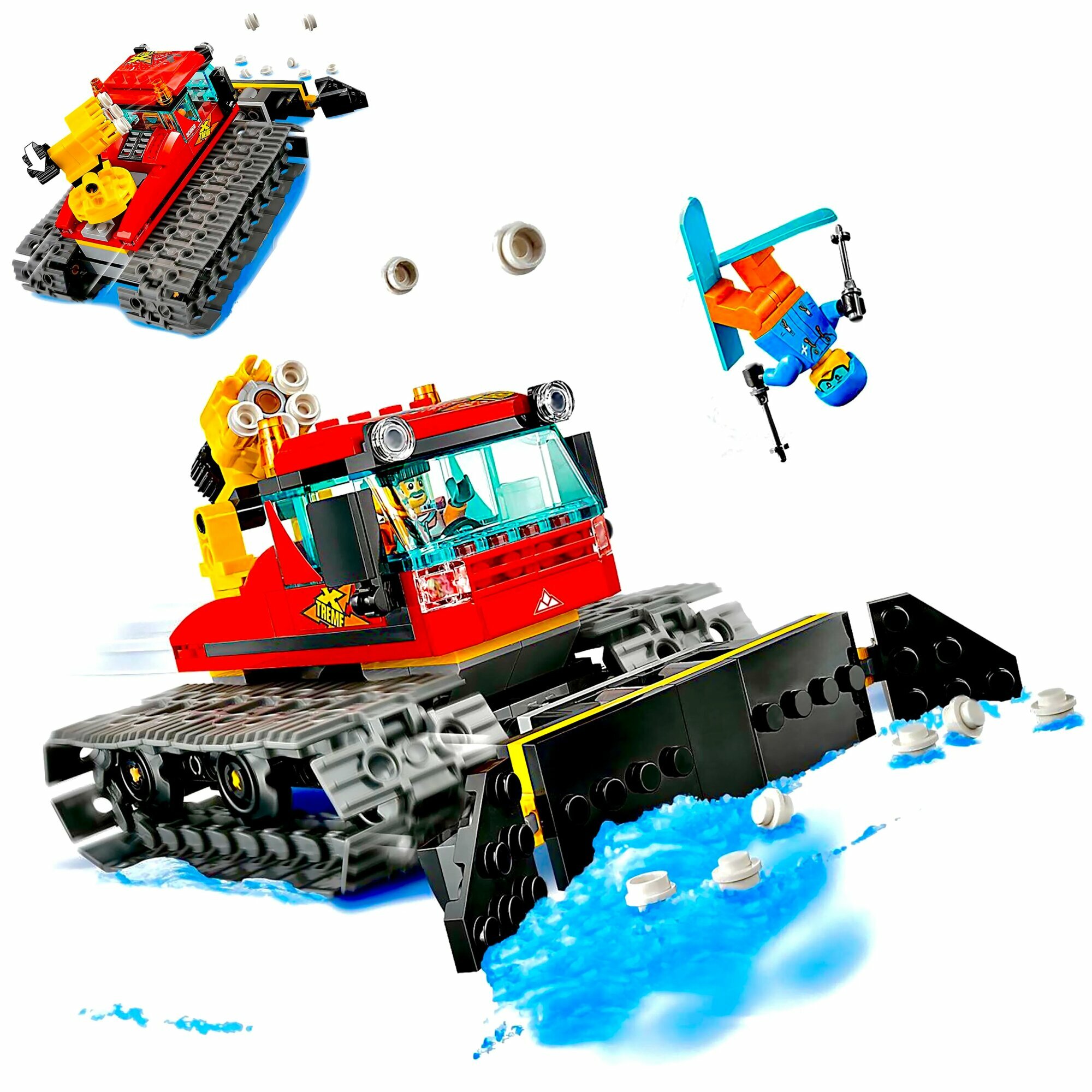 FENG NENG Конструктор Сити, набор "Снегоуборочная Машина" 209 деталей 2 фигурки ( модель трактор бульдозер / совместимый с снегоуборщик / подарок technic, техник для мальчиков и девочек )