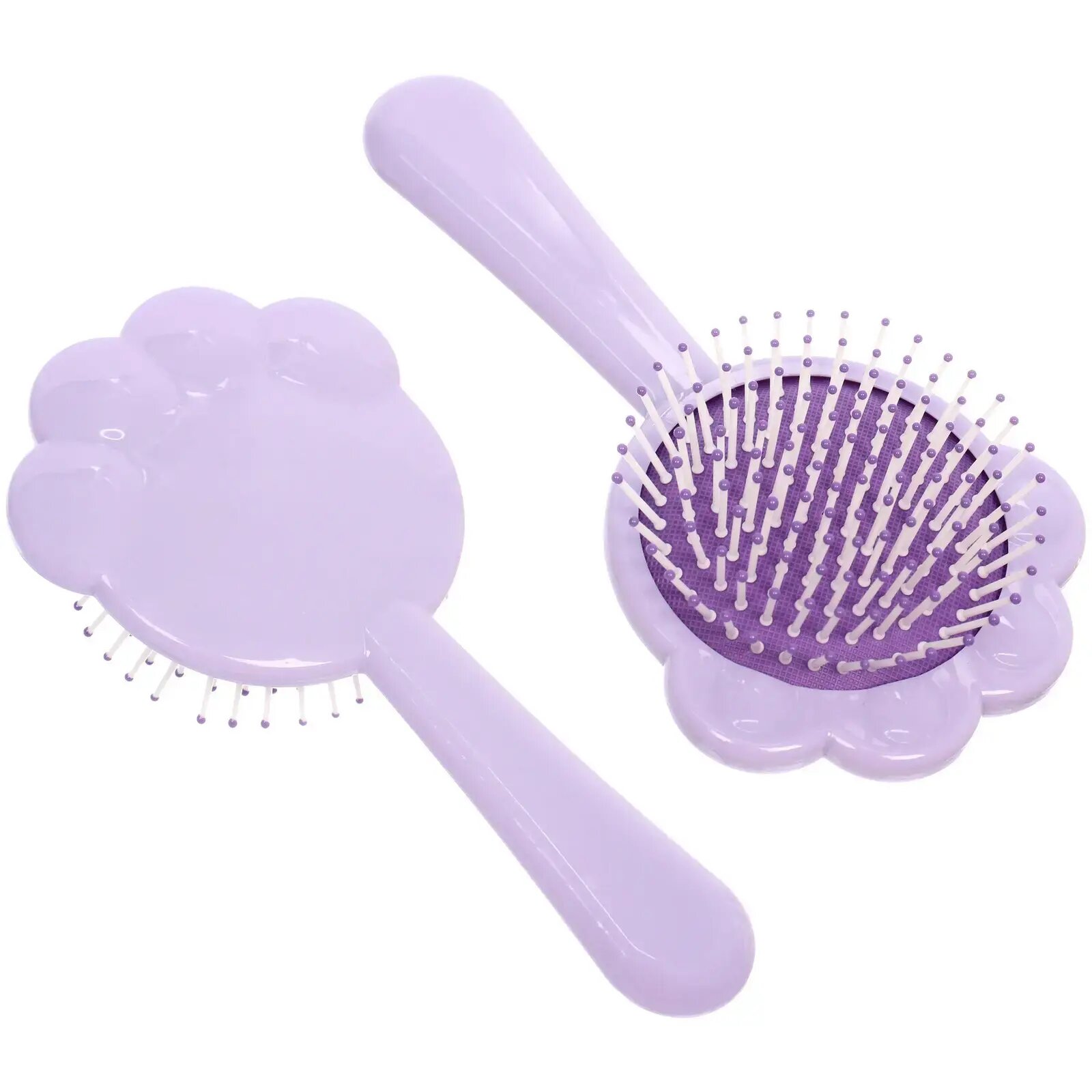 Расчёска массажная детская «лапочка», фиолетовая, 17.8х9.1см, удобная для укладки