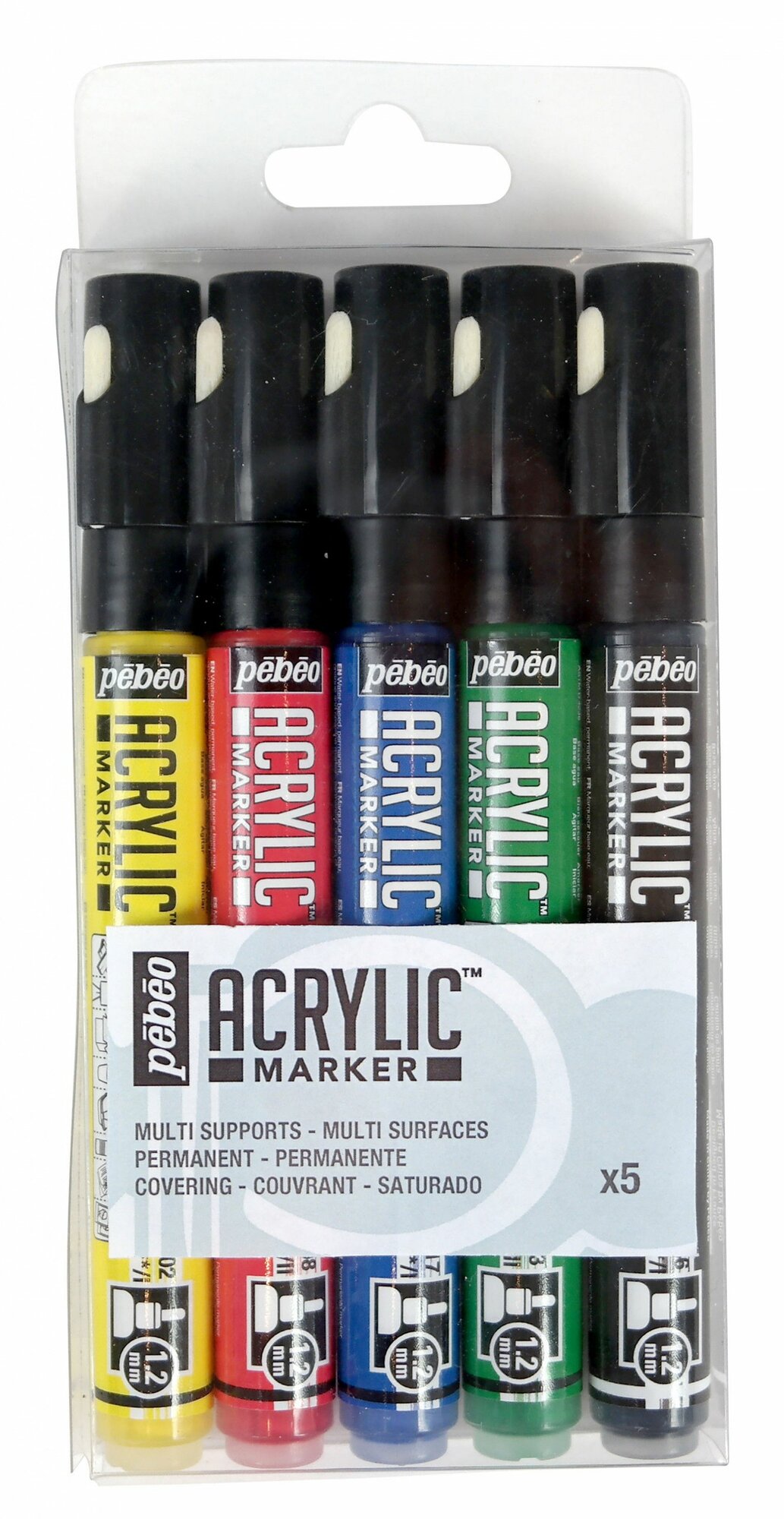 PEBEO Acrylic Marker акриловые маркеры с круглым наконечником, набор 5 цветов, 201211
