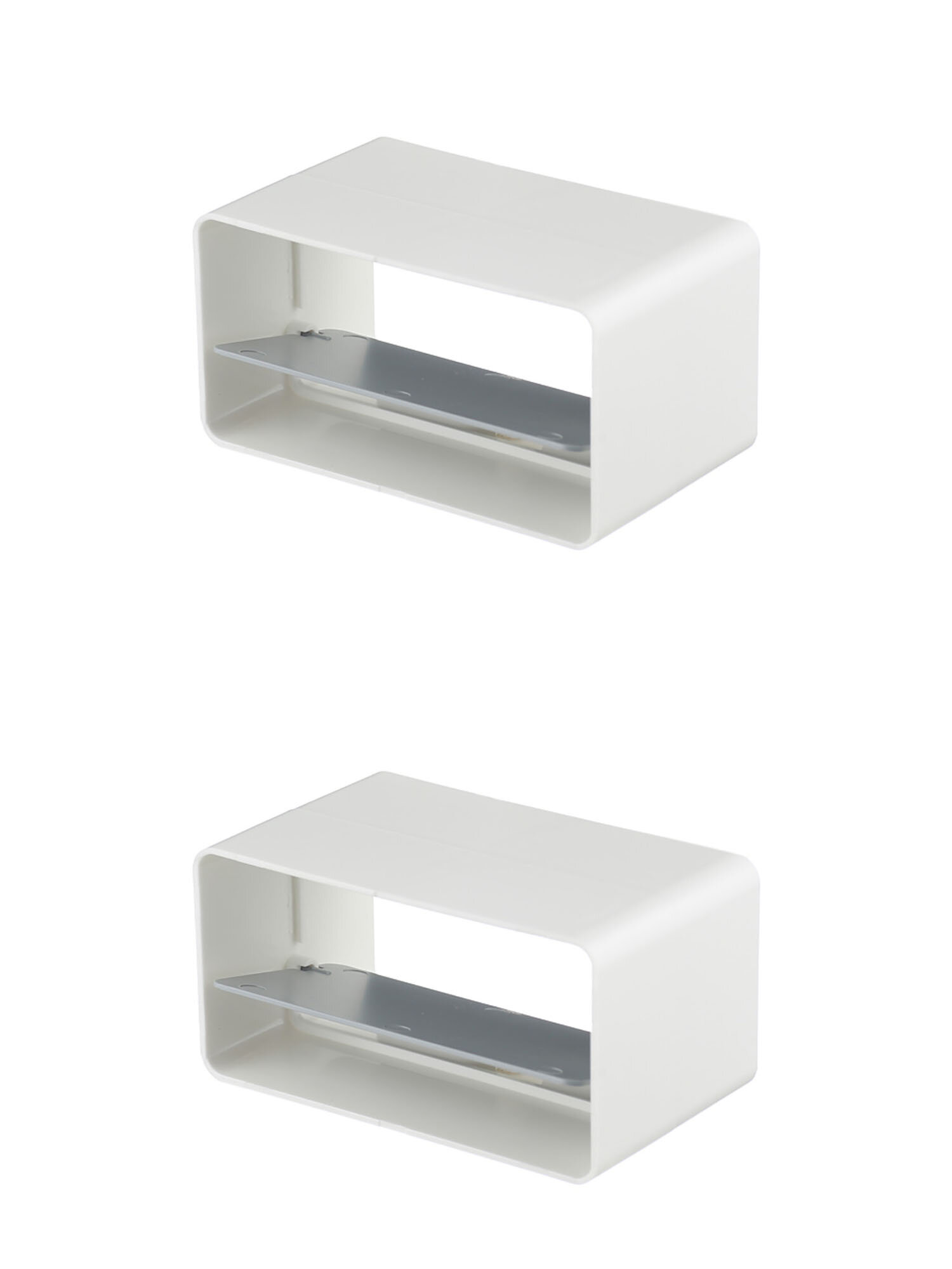 Соединитель прямой пластиковый для плоских воздуховодов 55х110 мм с обратным клапаном (2 шт.)