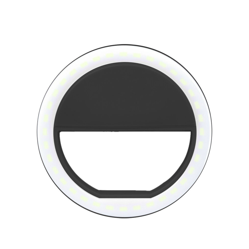 Селфи LED кольцевая вспышка с зажимом для I-Phone и планшета, черная