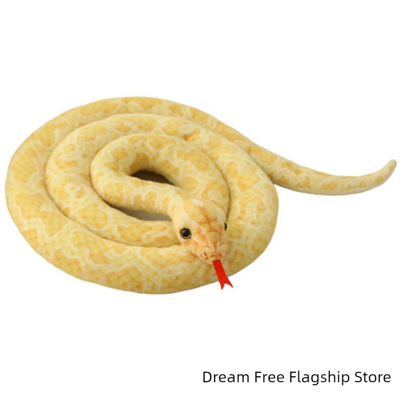 Игрушечная плюшевая модель крупного питона, реквизит для розыгрышей, подарок на день рождения для мальчиков Леопардовая