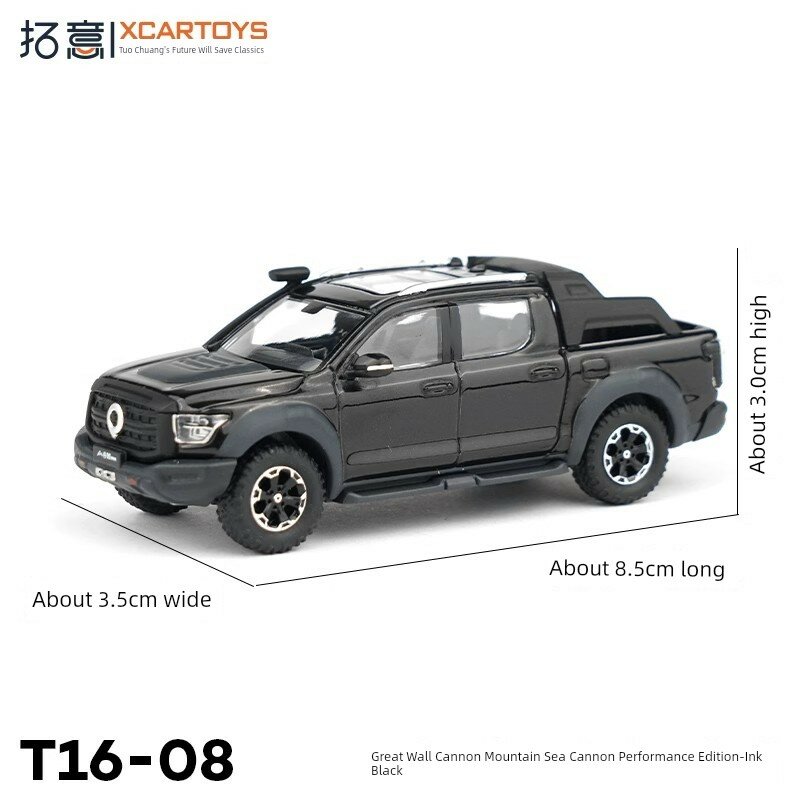 Модель автомобиля Great Wall Shanhai Pao 1:64, алюминиевая копия, темно-черный пикап Performance Edition, коллекционная