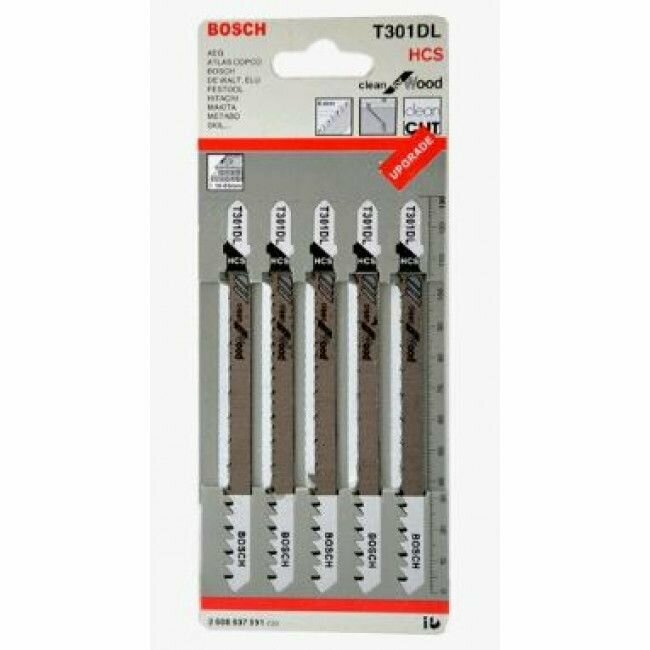 Пилки для лобзика T301DL BOSCH 2608637591, 5 шт.