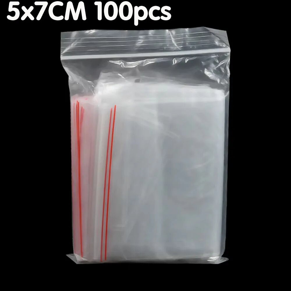 Пакеты zip-lock 5x7см, 100шт, прозрачные