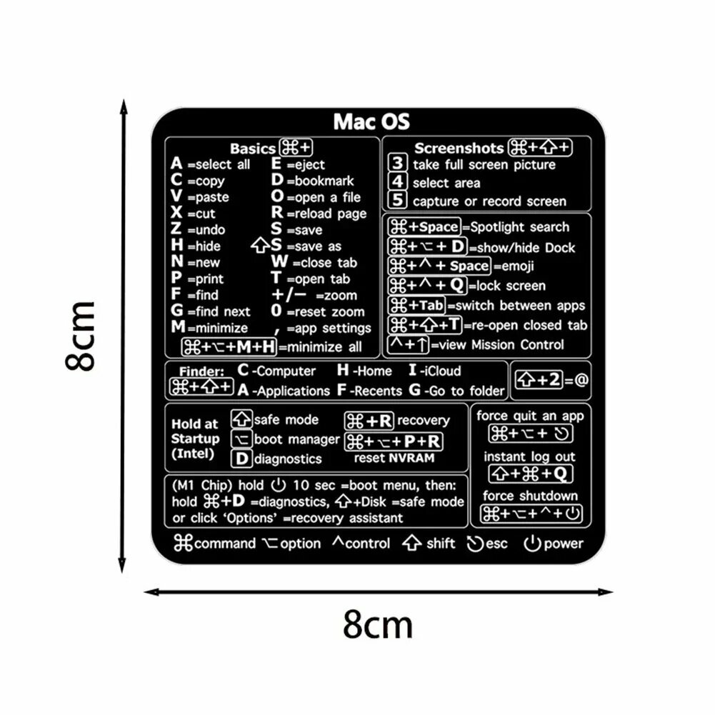 Наклейки на клавиатуру Mac OS B, водонепроницаемые