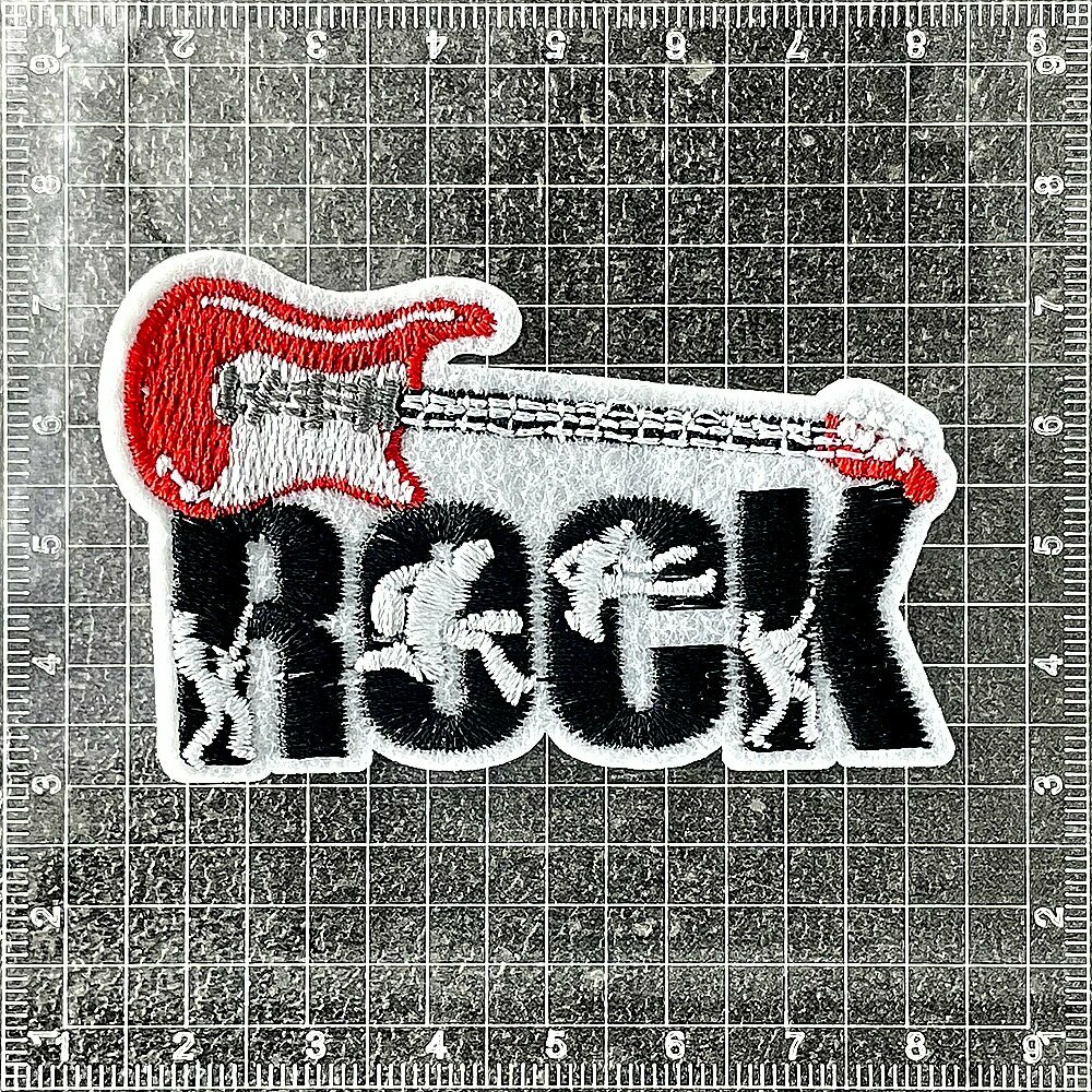 Патч на одежду Rock с гитарой, черный, 1