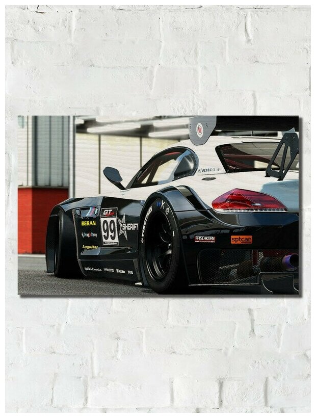 Картина интерьерная на дереве, размер 47х30, сосновая плита игра Project CARS 3 - 11011 Г