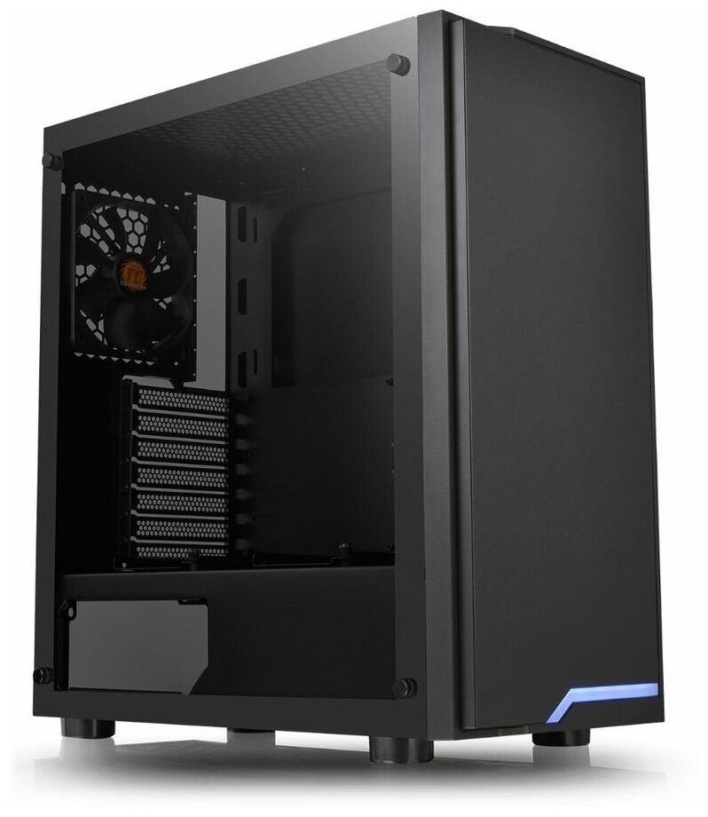 Корпус ATX Thermaltake H100 TG, Midi-Tower, без БП, черный ca-1l4-00m1wn-02
