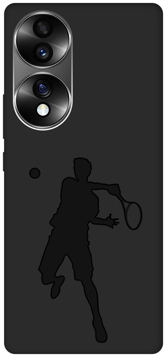 Матовый чехол Tennis для Honor 70 / Хонор 70 с 3D эффектом черный