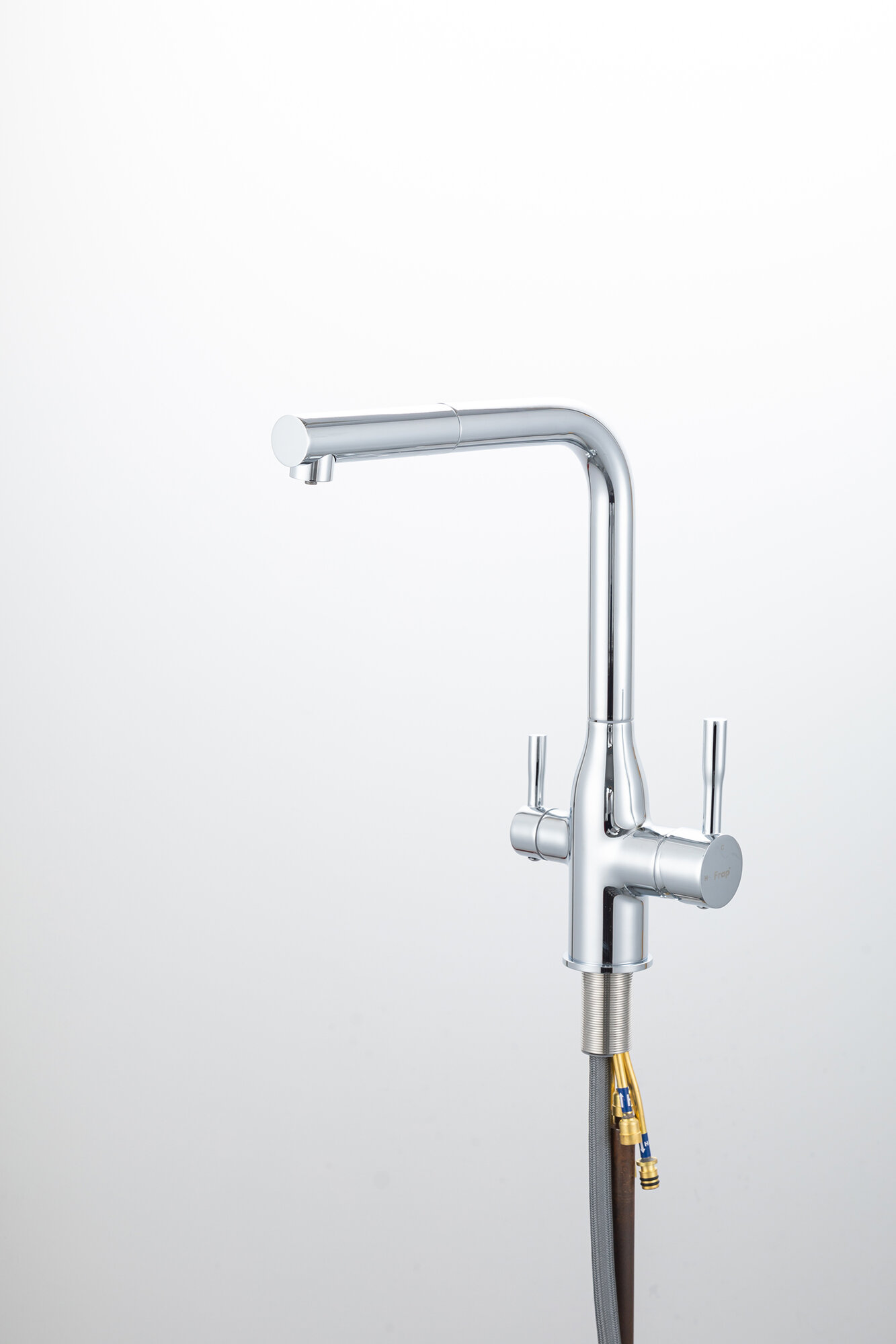 Смеситель для кухни Frap F4396-30 хром, встроенный фильтр, выдвижной излив